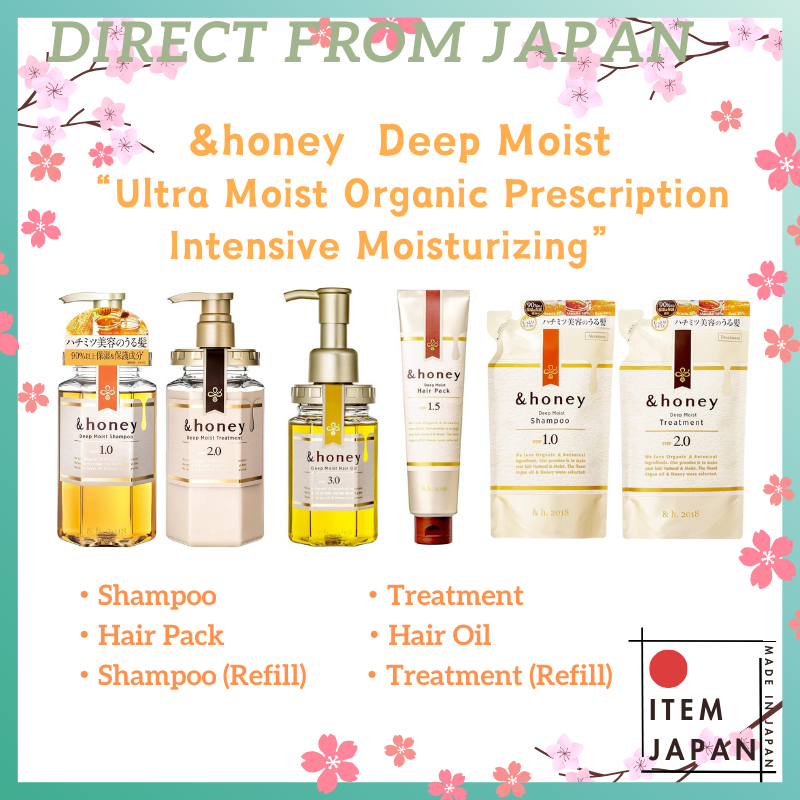 and honey &honey Deep moist Shampoo/Treatment/Hair Oil/Hair Pack/Shampoo Refill/Treatment Refill ...