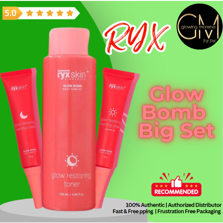 RYX SKIN Glow Bomb Big Toner 120ml, Big Glow Restoring Creams 30g ...