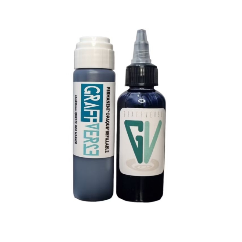 Graff Verse Squeeze Mop Marker 40ml DEEP BLACK Hard to Buff S06 + 50ml ...