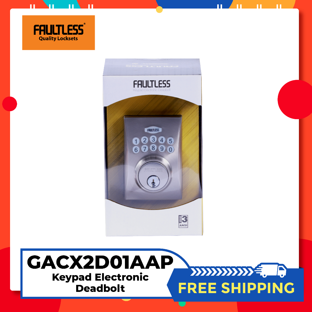 FAULTLESS ELECTRONIC KEYPAD DEADBOLT ( Satin Nickel | Aged Bronze ...
