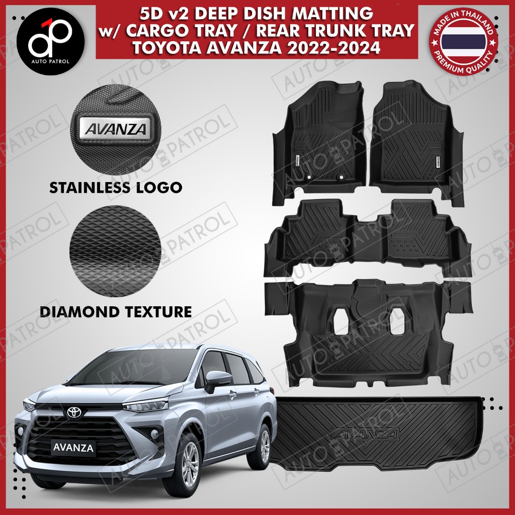 TOYOTA AVANZA 2022-2024 5D v2 Deep Dish Matting + Cargo Tray v2 (Made ...