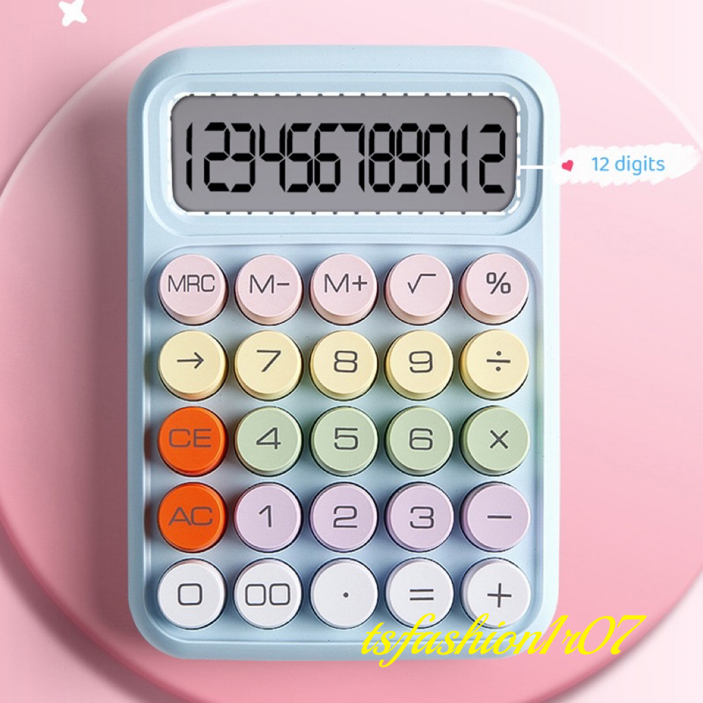 Ins Korean Dopamine Color Calculator 12 Digits Large Display Mechanical ...