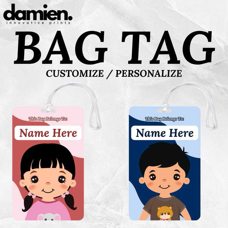 PVC Bag Tag | Customize | Back to Back | Girl and Boy Design | Shopee ...
