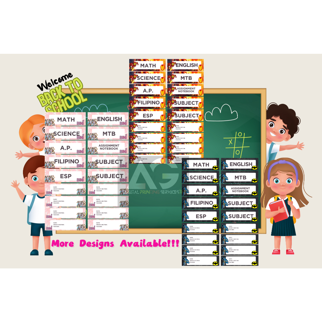 Personalized 10pcs Subject Label Stickers/8pcs Name and Section Label ...