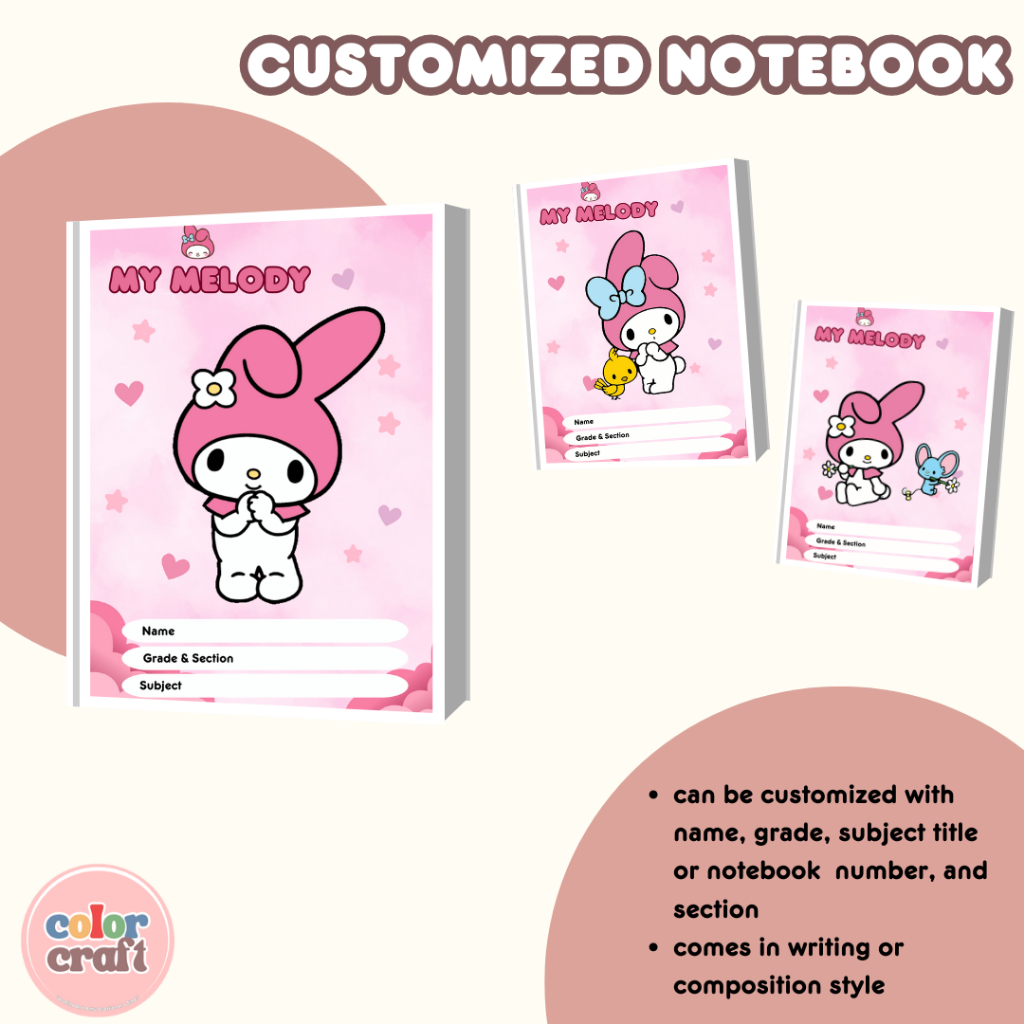 MY MELODY CUSTOMIZED NOTEBOOK | Shopee Philippines