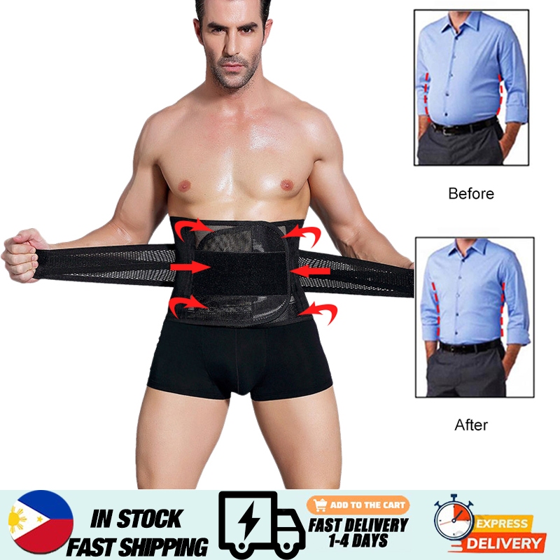 SPAFLYKO Mens Abdominal Binder Shape Corset Abdomen Tummy Control Waist ...