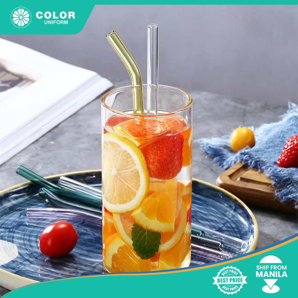 Reusable Glass Straw (Borosilicate or Pyrex) Bent Clear 1Pc | Shopee ...