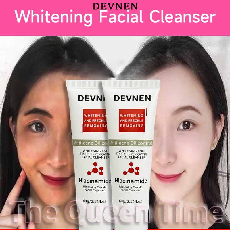 DEVNEN Whitening Facial Cleanser Nicotinamide Gentle Remover Melasma ...