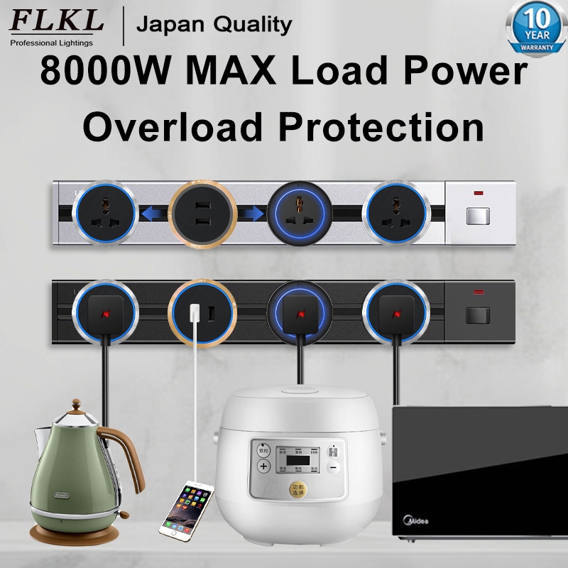 FLKL Track Socket 0.8m Universal Mobile Power Track Can be Wall-mounted ...