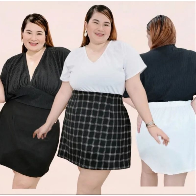 PLUS SIZE PLEATED HIGH WAIST WOVEN WIDE SKIRT (36 inches to 48 inches ...