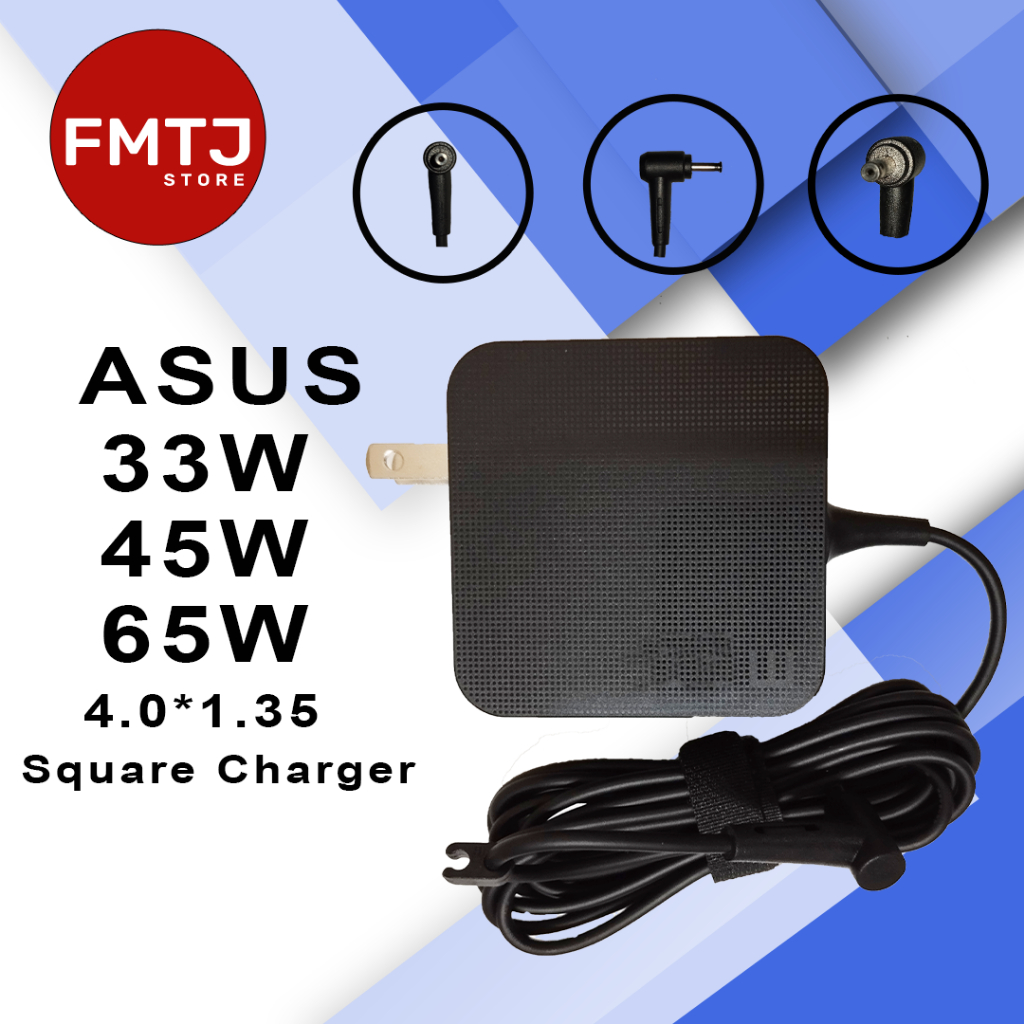 ASUS [ORIGINAL] Laptop Charger Square (33w/45/65w) 19V 3.42A 4.0mm*1.35mm. | Shopee Philippines