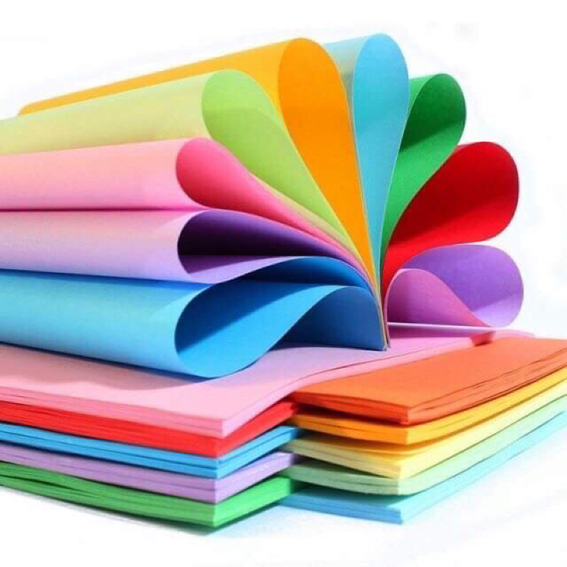 100pcs Colored paper asstd / 100pcs white (A4size) | Shopee Philippines