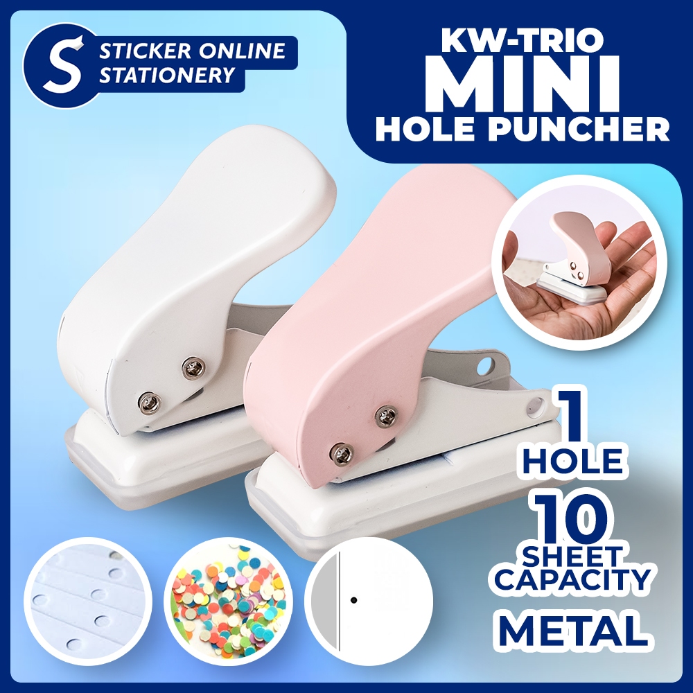 KW-triO Single Hole Puncher 92A2 6mm Compact 1 Round Circle Hole ...