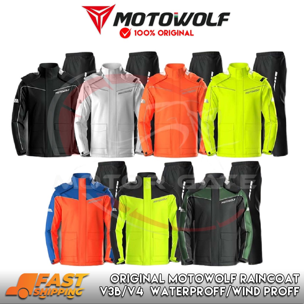 ORIG MOTOWOLF V3B/V4 RAINCOAT UPGRADED DESIGN /JACKET AND PANTS W ...