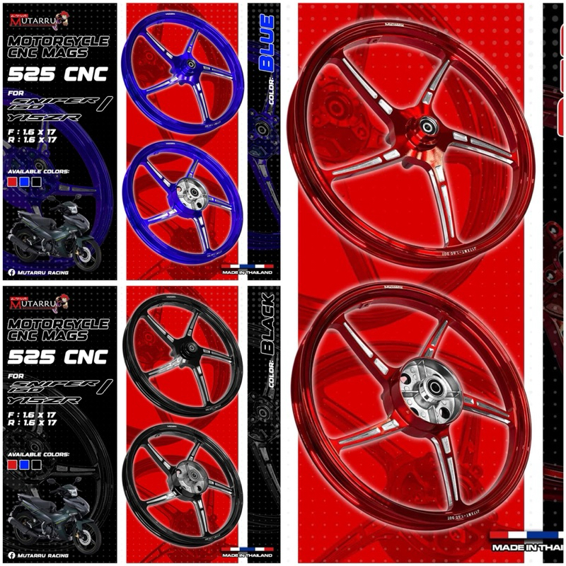 Mutarru Motorcycle CNC Mags wheel Malaysian Sniper150 v1 v2 LC150 y15zr ...