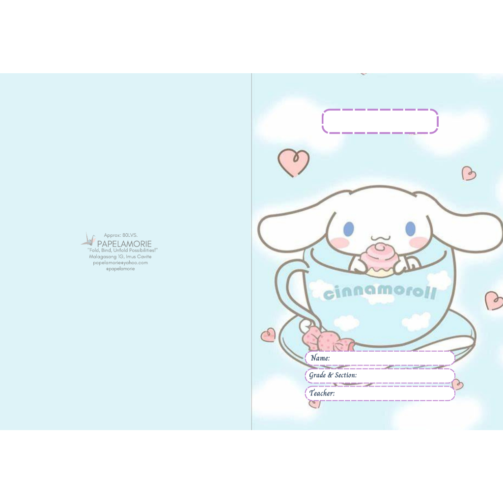 Papelamorie Cinnamoroll 80LVs. Writing/Composition | Shopee Philippines