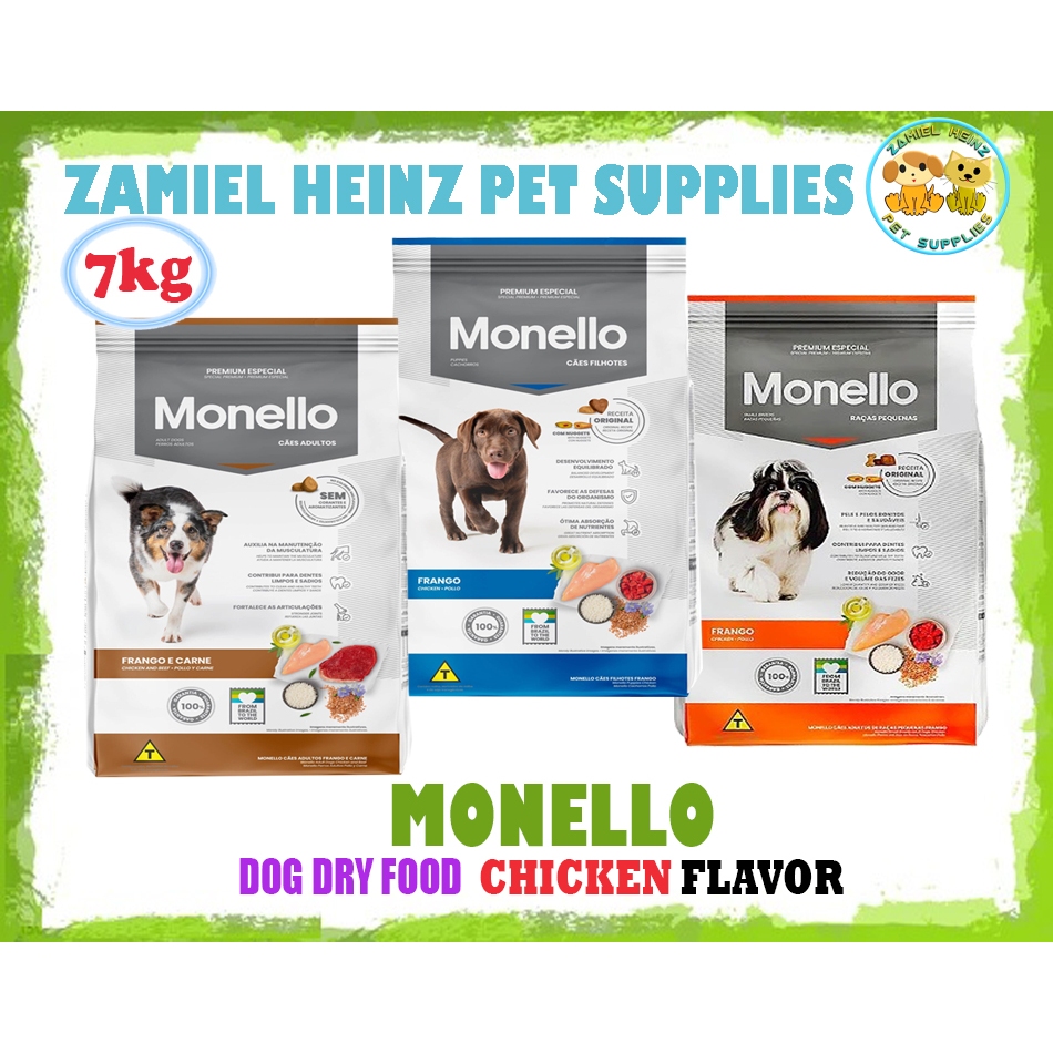 MONELLO DOG Dry Food - Chicken Flavor | 7kilo (1sack) | Shopee Philippines