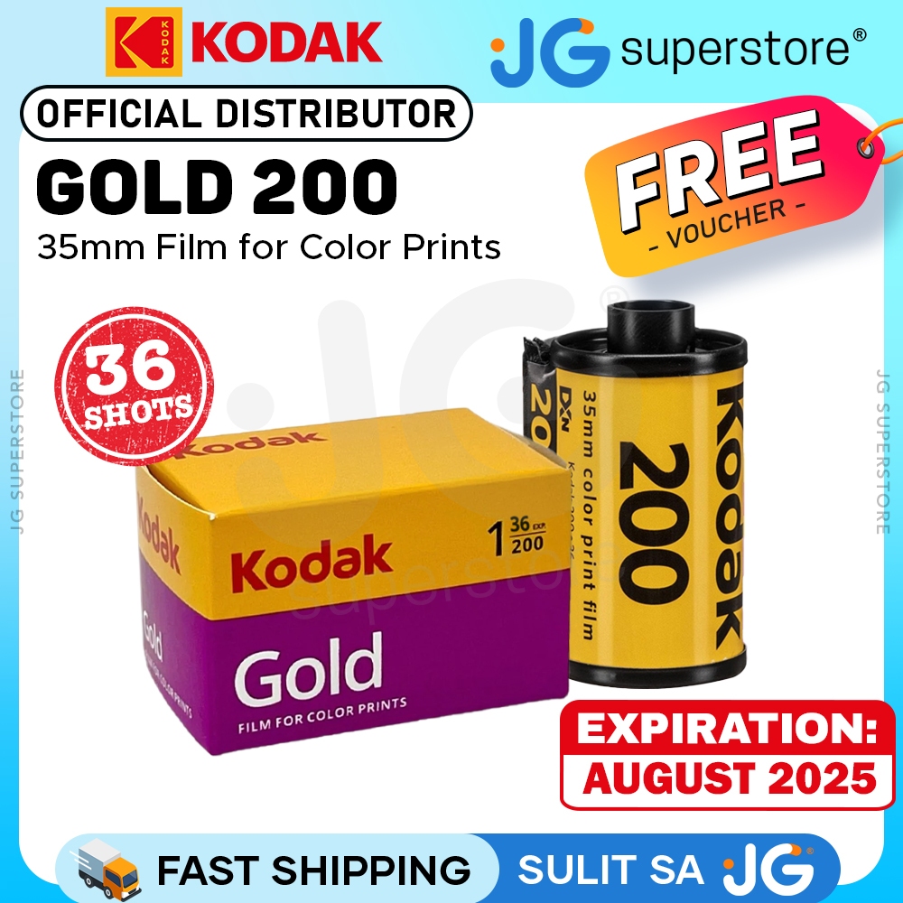 KODAK Gold 200 135 35mm Negative Film with 36 Shots Exposures and Process C-41 Color Print ...