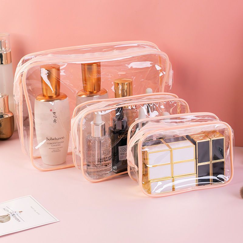 Transparent PVC Cosmetic Bag Travel Portable Washing Bag Waterproof ...