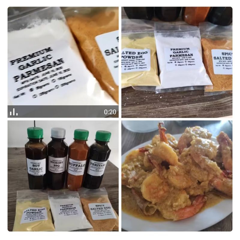 CHICKEN WINGS POWDER 50Grams or 100grams each salted egg, garlic ...