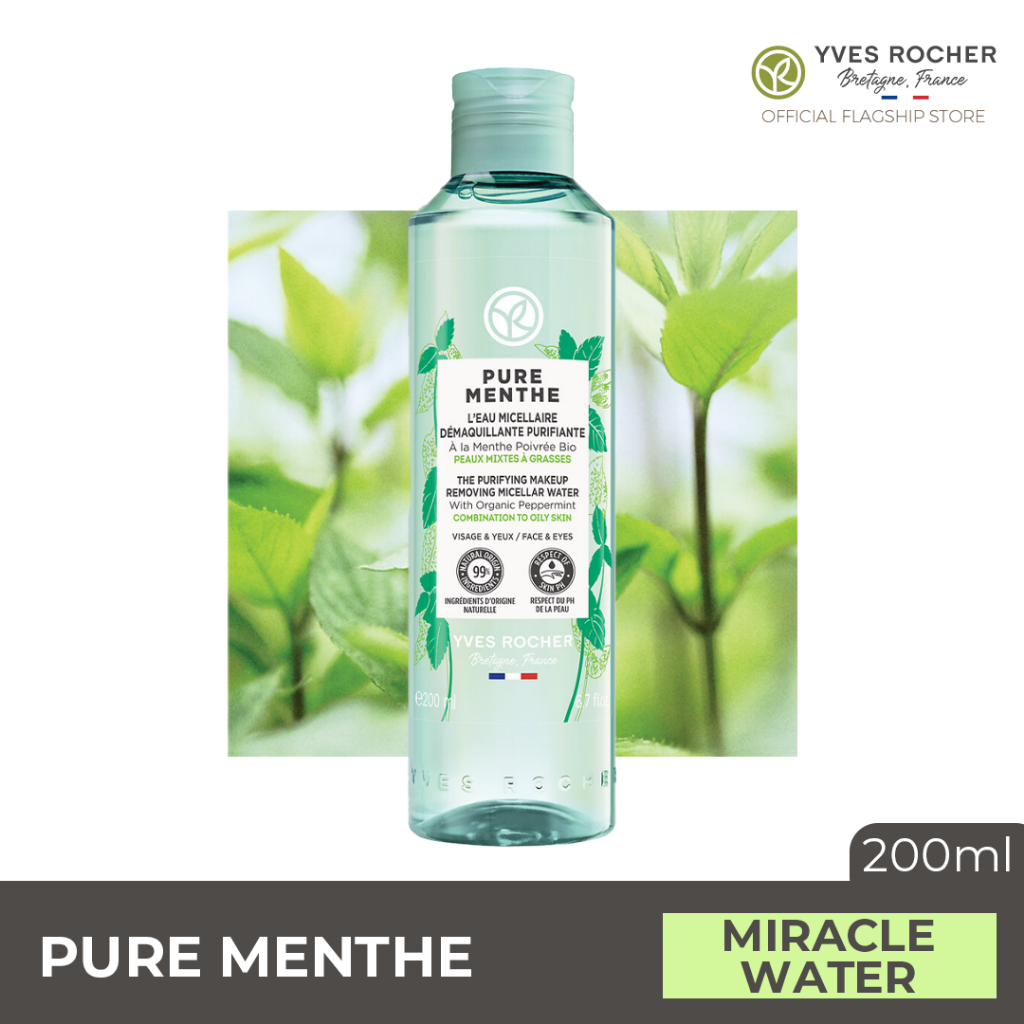 Yves Rocher Pure Menthe Purifying Makeup Remover Micellar Water with ...