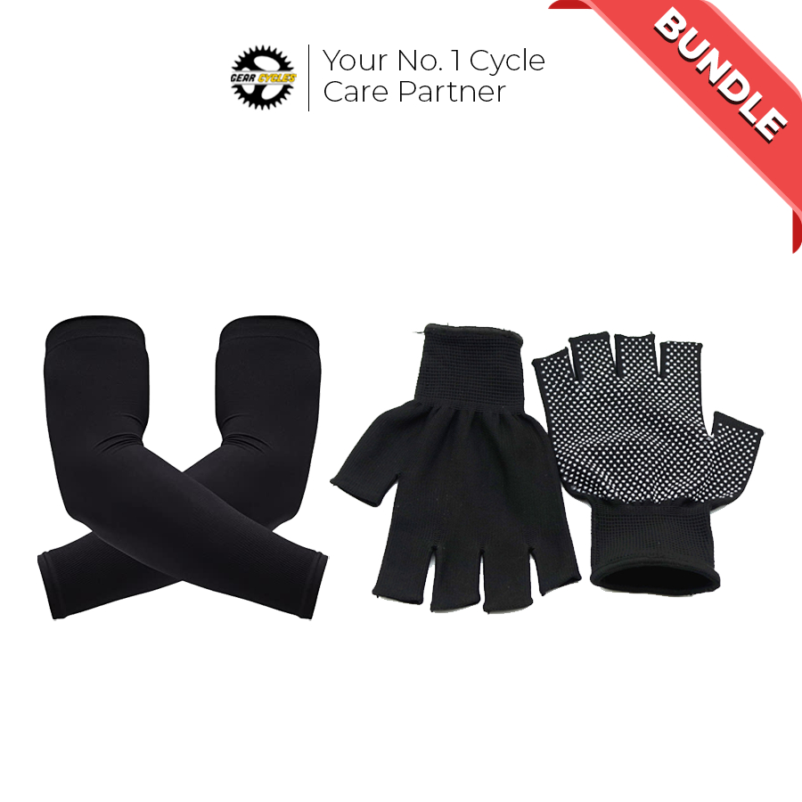 (BUNDLE) Arm Sleeves Arm Guard Half Finger Gloves Cycling Gear Mountain ...