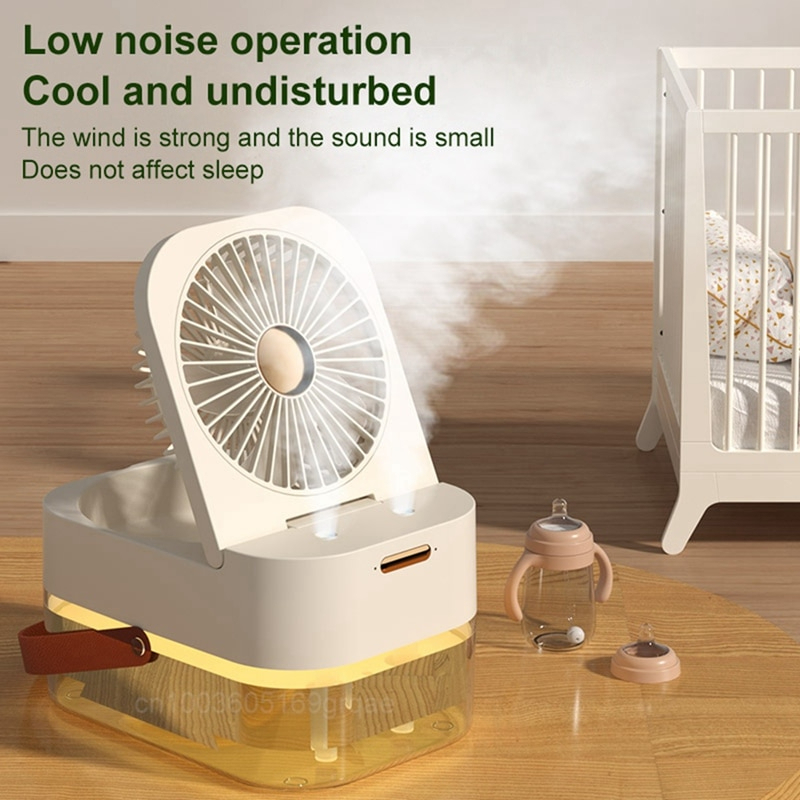 Portable Summer Cooling Humidifier Mist Fan with Little Night Light ...
