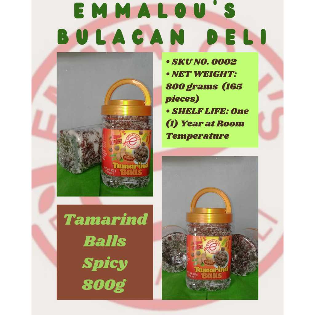 Emmalo's Bulacan Deli Tamarind Balls Spicy 500grams/800grams Sampalok ...