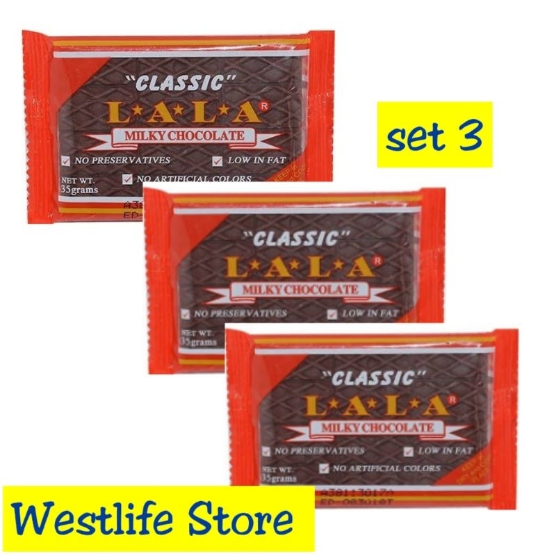 LALA Classic Chocolate Bar Set 3 | Shopee Philippines