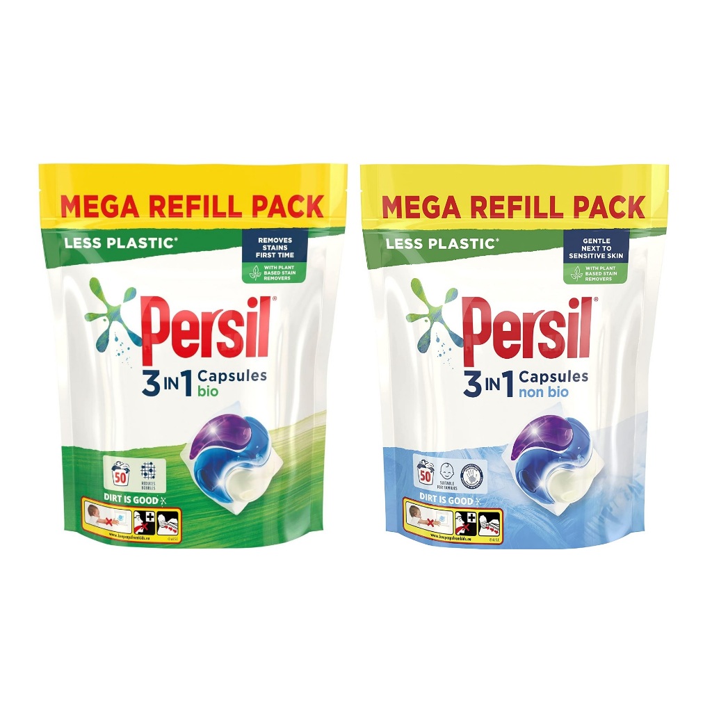 Persil Bio Non Bio 3 in 1 Laundry Detergent Washing Pods Capsule Tablet ...