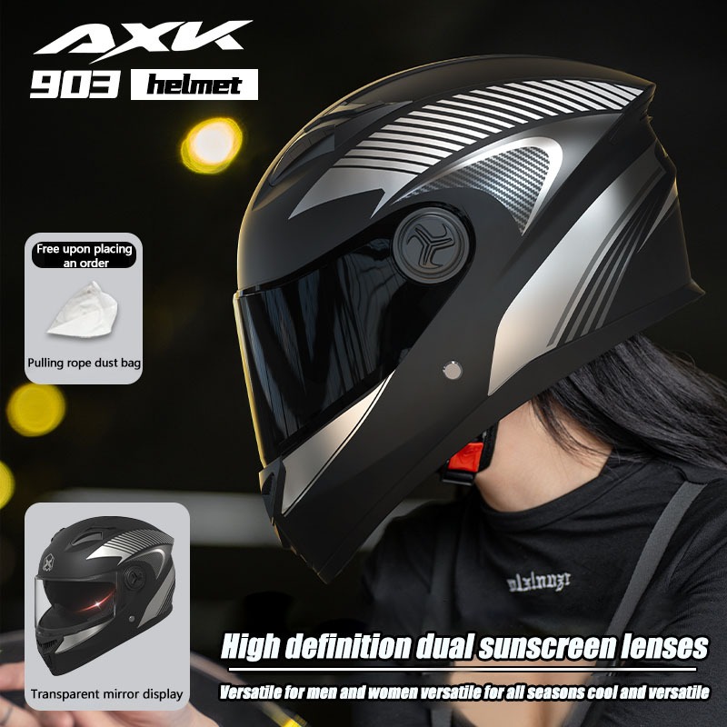 AXK903 series helmet high definition double mirror brown lens helmet ...