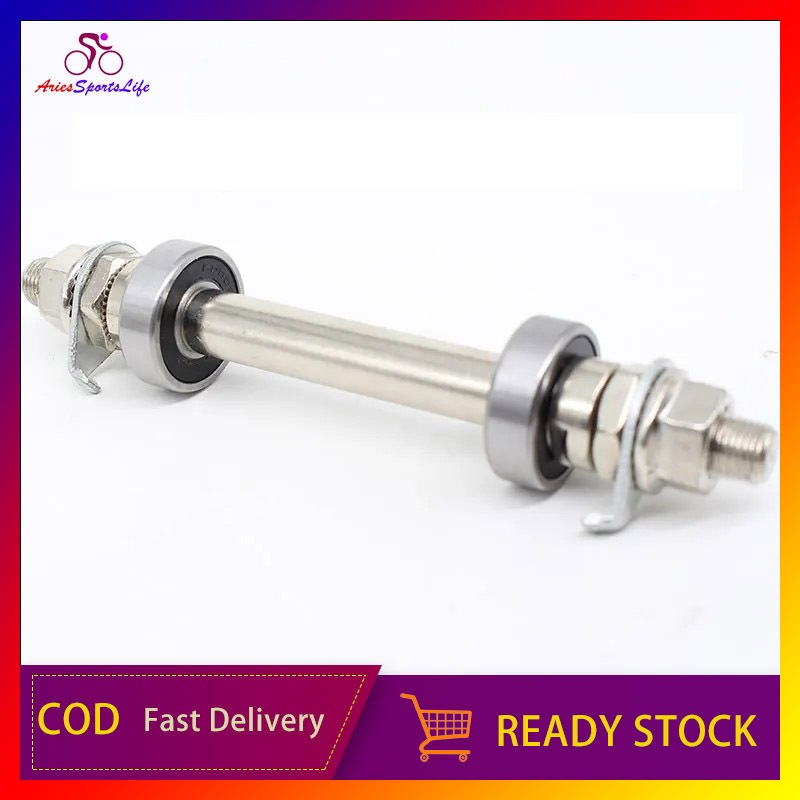 Bicycle front wheel hub axle Front axle with 6000 Bearings Solid shaft ...