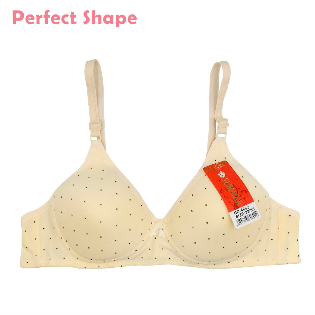 Perfect Shape Cup A Cotton Star Printed Bra with Soft Padded Non Wire ...