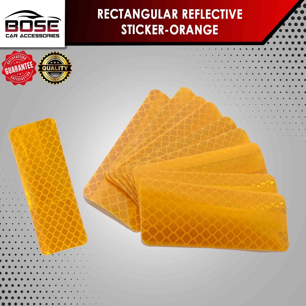 10pcs Reflective Sticker for Car Motorcycle Bicycle Rectangular Safety ...