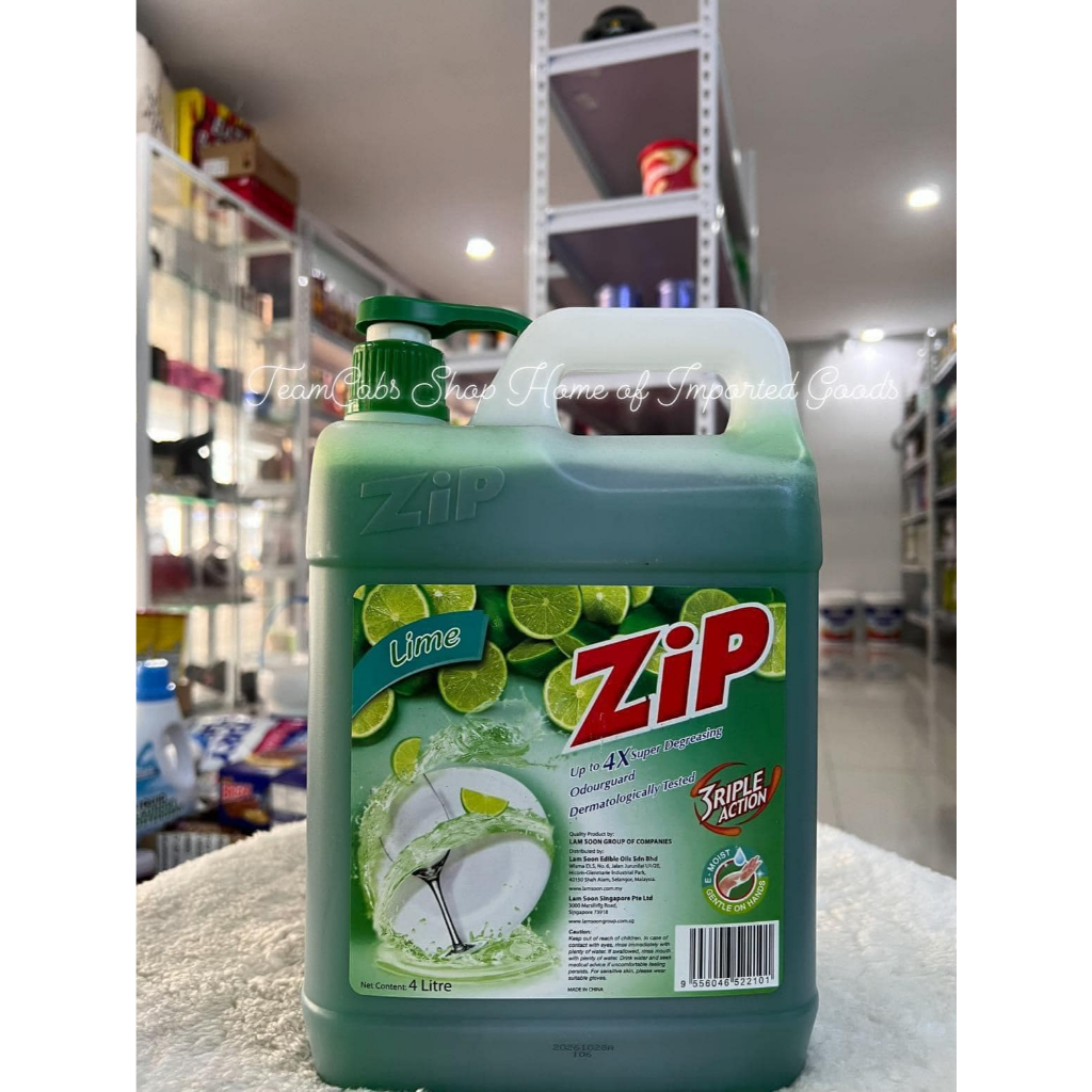 ZIP Dishwashing Liquid lemon & lime 4 Liters | Shopee Philippines