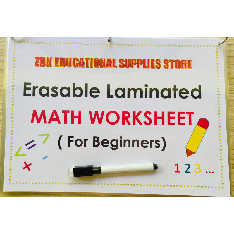 Erasable Laminated Math Worksheet For Beginners | Shopee Philippines