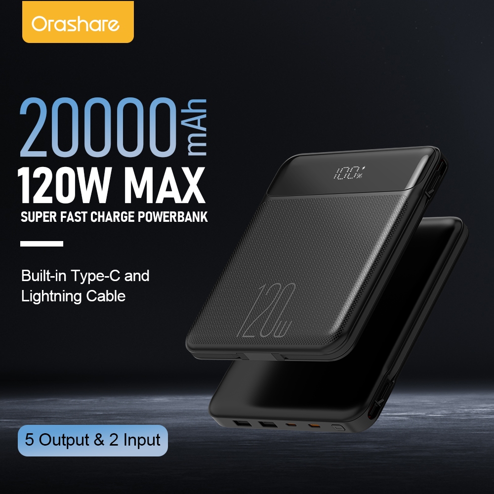 Orashare PLC210 Powerbank 20000mAh 120W Max Fast Charge Laptop Power ...
