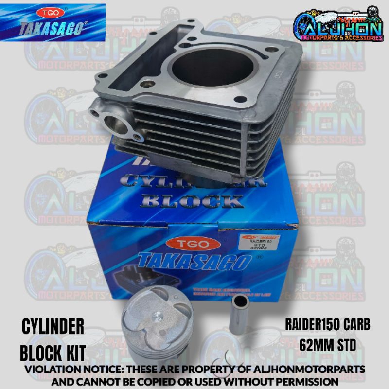 TAKASAGO RAIDER 150 CARB 62mm CYLINDER BLOCK STD | Shopee Philippines
