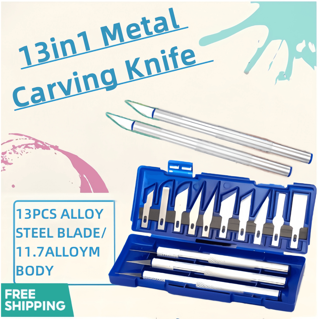 13in1 Metal Handle With Blades Knife Carving Tools Hand-made Crafts DIY ...