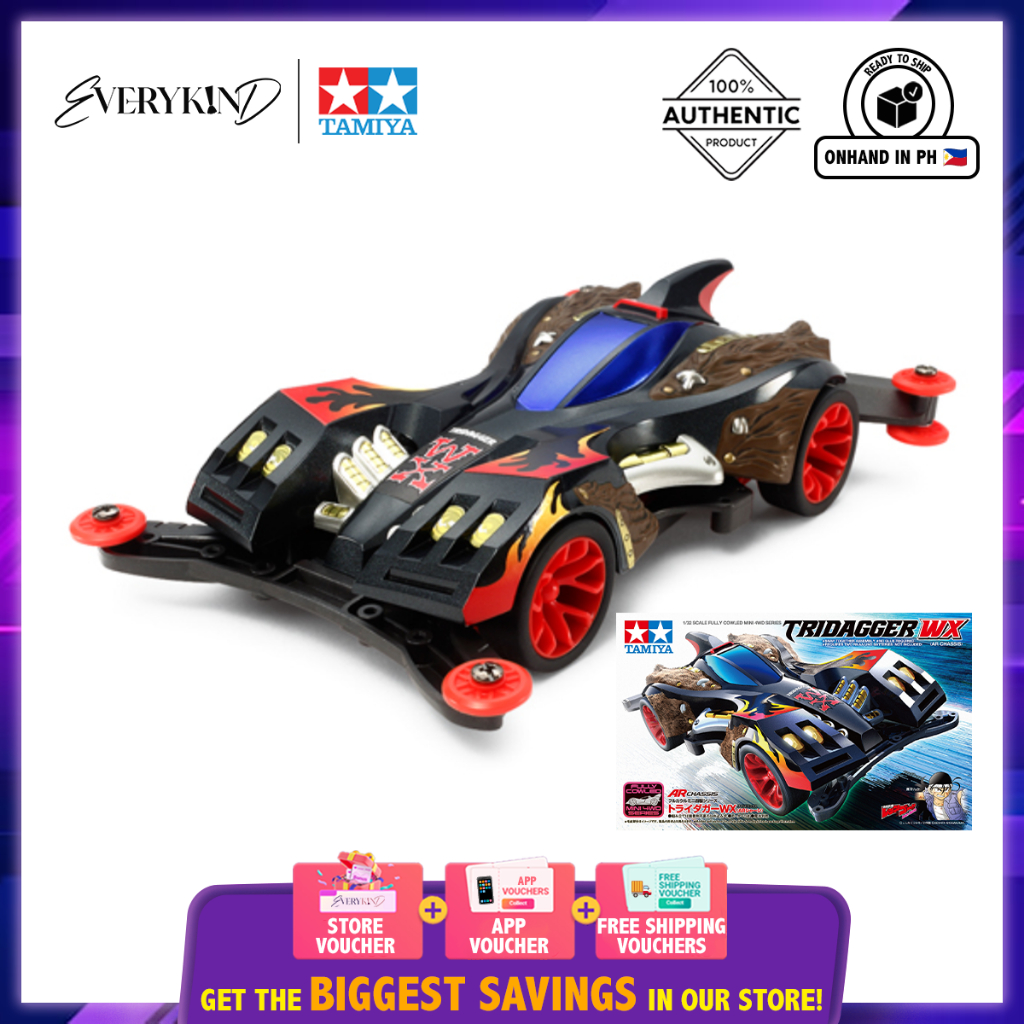 Tamiya Mini 4WD Racing Car 1/32 Scale Tridagger WX AR Chassis 19449 ...