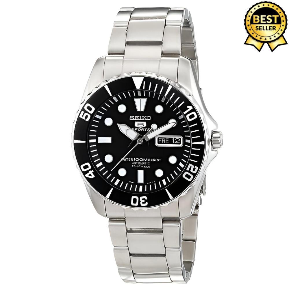 Seiko Sub New SNZ Expensive 5 23 Jewel Day & Date Silver Black ...