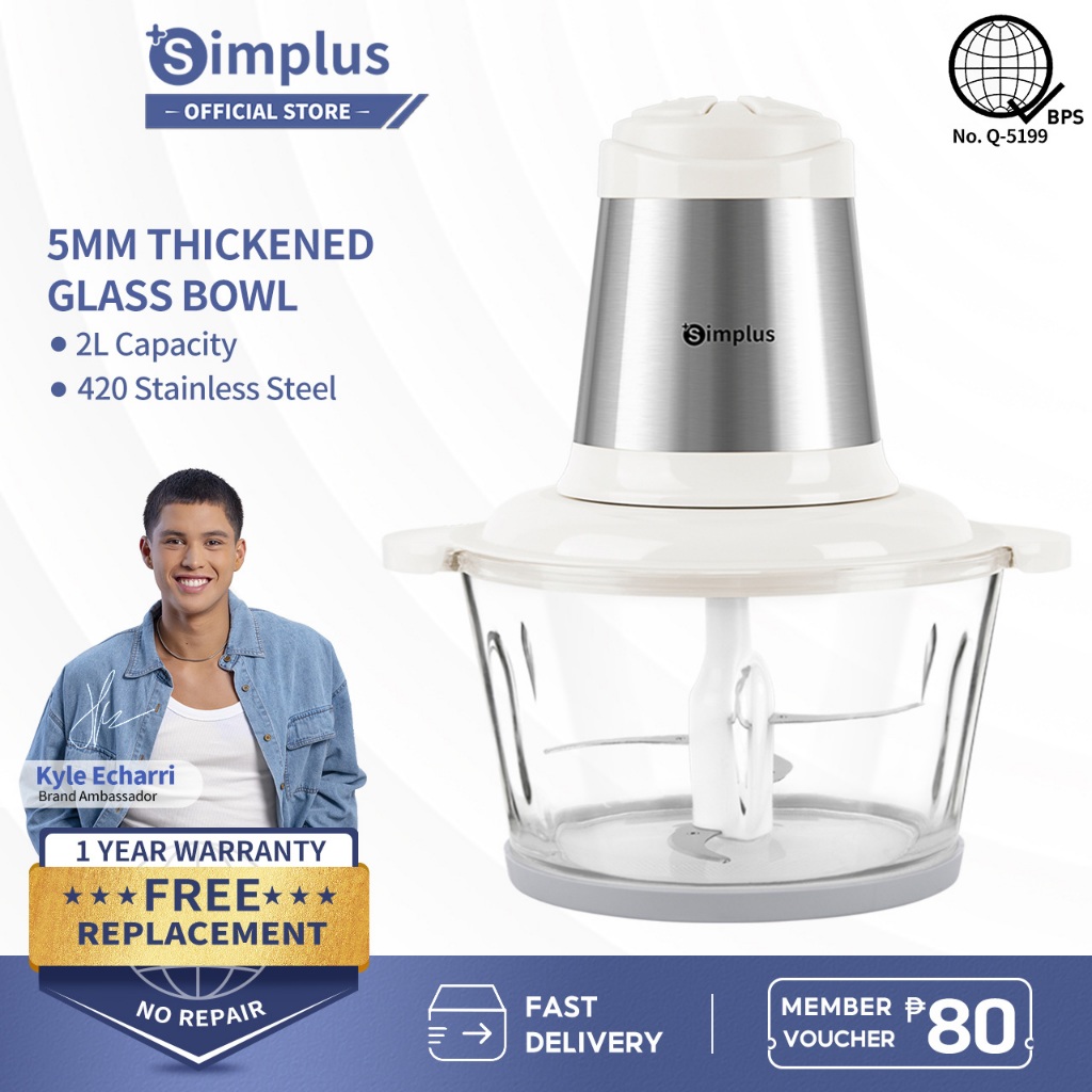 Simplus Electric Meat Grinder Stainless Steel Chopper and Blender ...