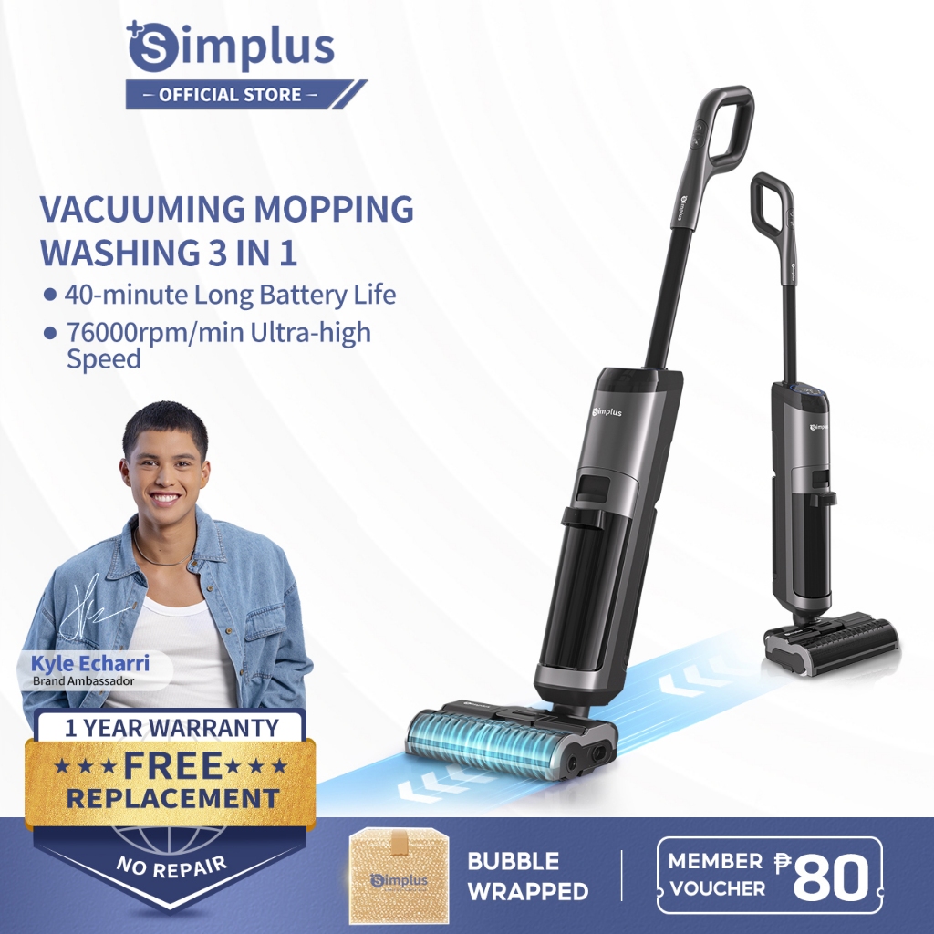 Simplus Wet & Dry Vacuum Cleaner Handheld Cordless Vacuum Dual-Edge Cleaning S-Clean V1 Pro ...