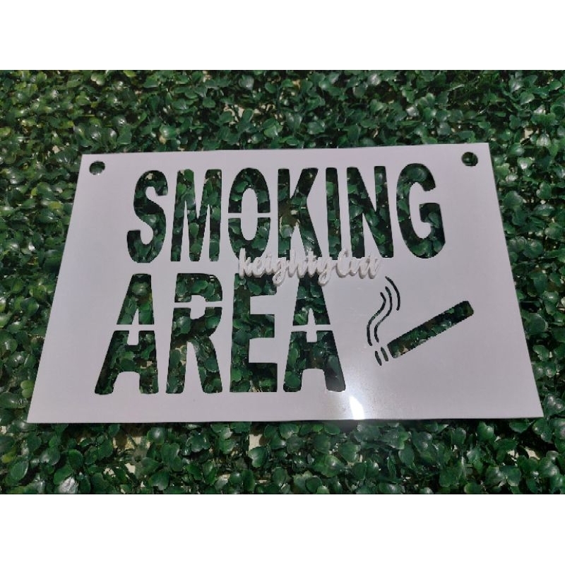 CUSTOMIZED SMOKING AREA SIGNAGE REUSABLE WATERPROOF FOR SPRAY PAINTING ...