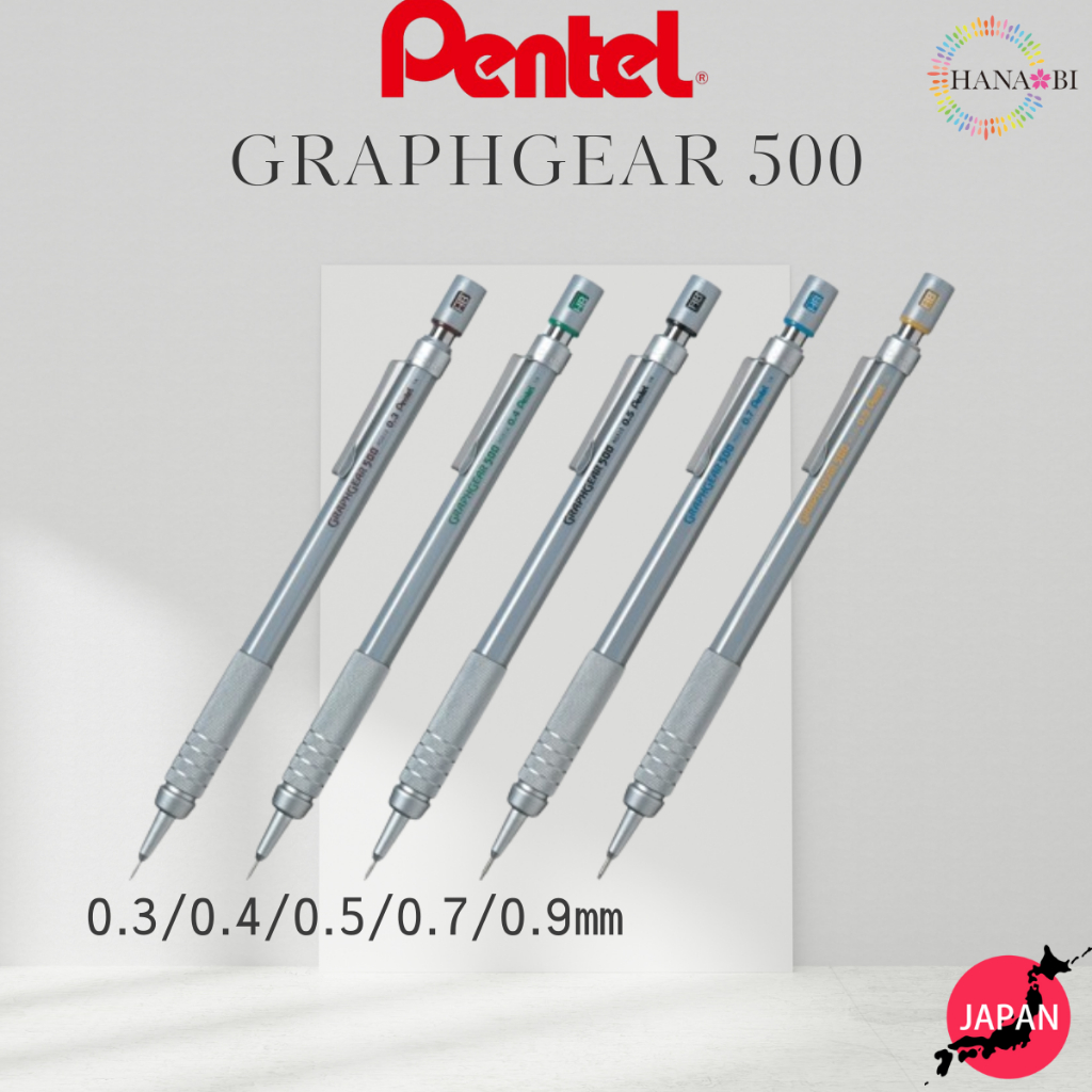 Pentel GraphGear 500 Mechanical Pencil 0.3/0.4/0.5/0.7/0.9mm【Made in ...