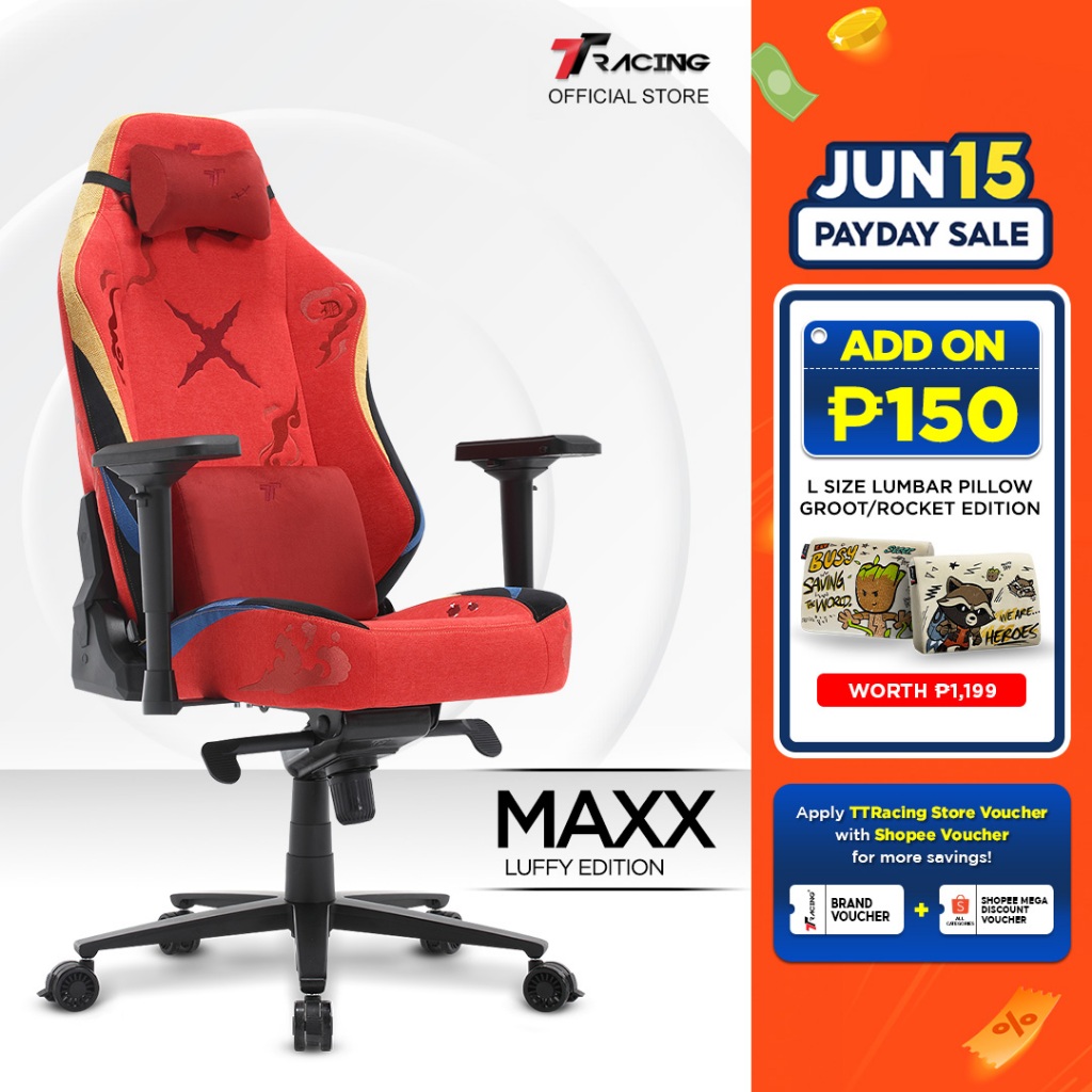TTRacing Maxx Luffy Edition Air Threads Fabric Gaming Chair | One Piece ...