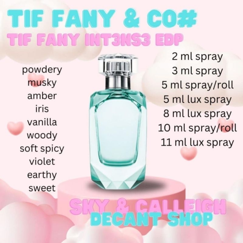 Authentic Perfume Decant Tiffany & Co EDP Intense 2-11ml | Shopee ...