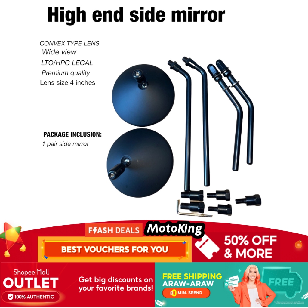 Adjustable Classic Round Side Mirror Quality Mirror Full Metal Casing ...