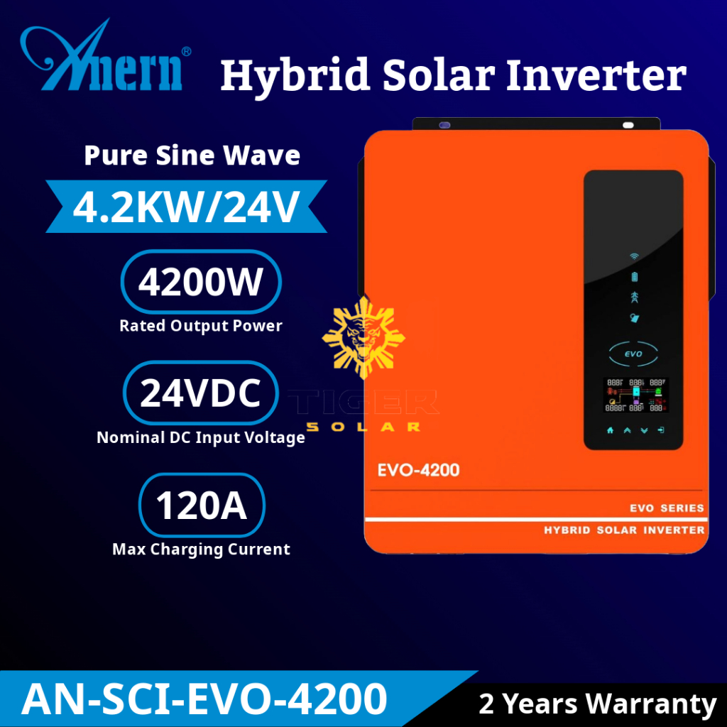 Anern Hybrid Solar Inverter 4KW 24V Hybrid Off Grid Inverter Built in ...