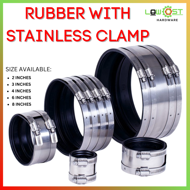Hubless Coupling Rubber Coupling with Stainless Steel Clamp - 2 3 4 8 ...